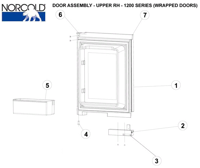 Norcold 1201LRIM Upper Door Assy RH | High Sky RV Parts