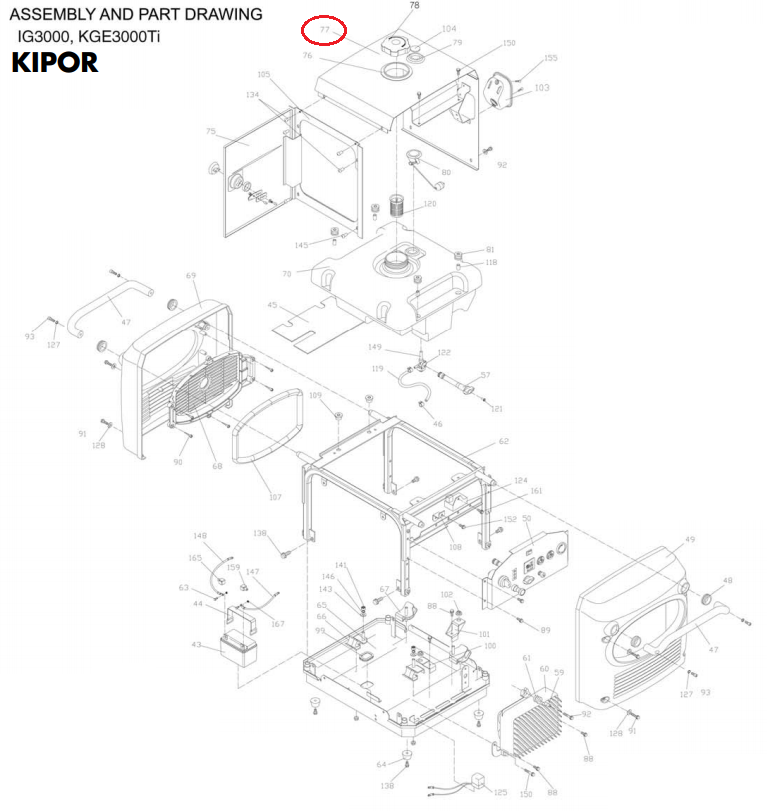 Kipor Power Solutions Fuel Tank Shield - KGE3300TI-08110 ...