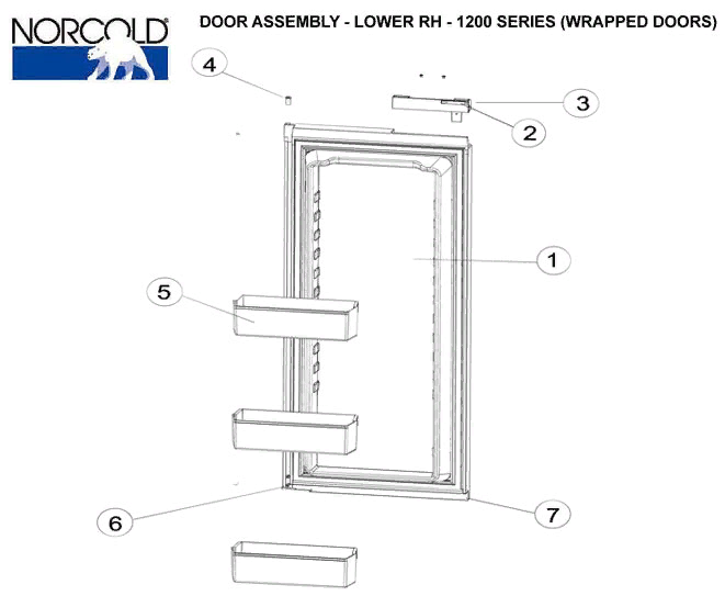 Norcold 1201LRIM Lower Door Assy RH | High Sky RV Parts