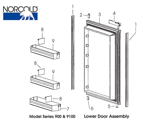 Norcold 9180 Lower Door Assembly | High Sky RV Parts
