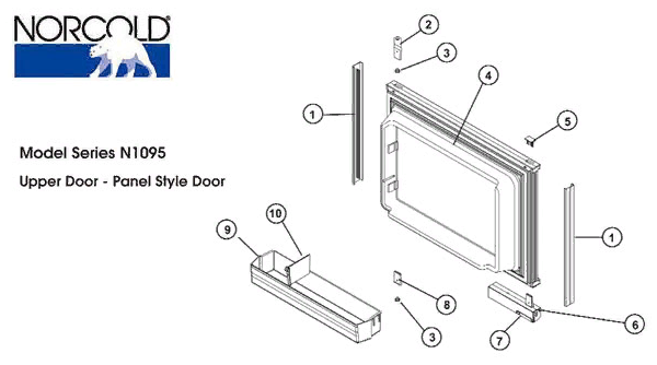 Norcold N1095 Upper Door Assy Panel Style | High Sky RV Parts
