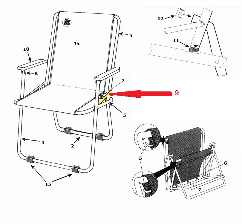 Brace Replacement for Zip Dee Chair - 325010 | HighSkyRVParts
