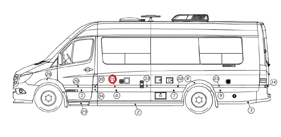 Airstream Interstate Trim Driver Body Forward Chrome - 203624-67 ...