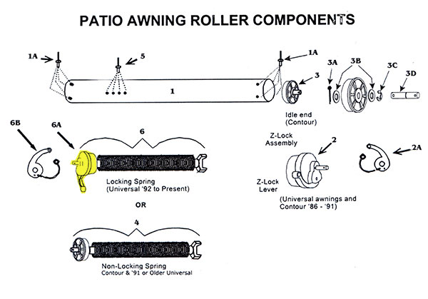 Z Spring Lock Assembly for Patio Awning Roller 201200 | highskyrvparts.com