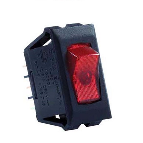 JR Products 120 Volt On/ Off Switch, 3 Terminals, Red Illuminated, SPST ...