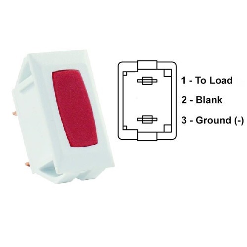 JR Products Power Indicator Light, Red Illuminated, White 12755 ...